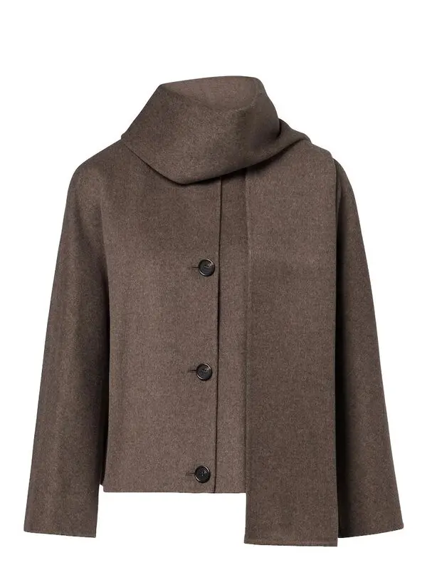 Max Mara Scarf-detail Wool Jacket - Grey