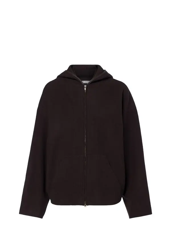 Max Mara Wool And Cashmere-blend Hoodie - Brown