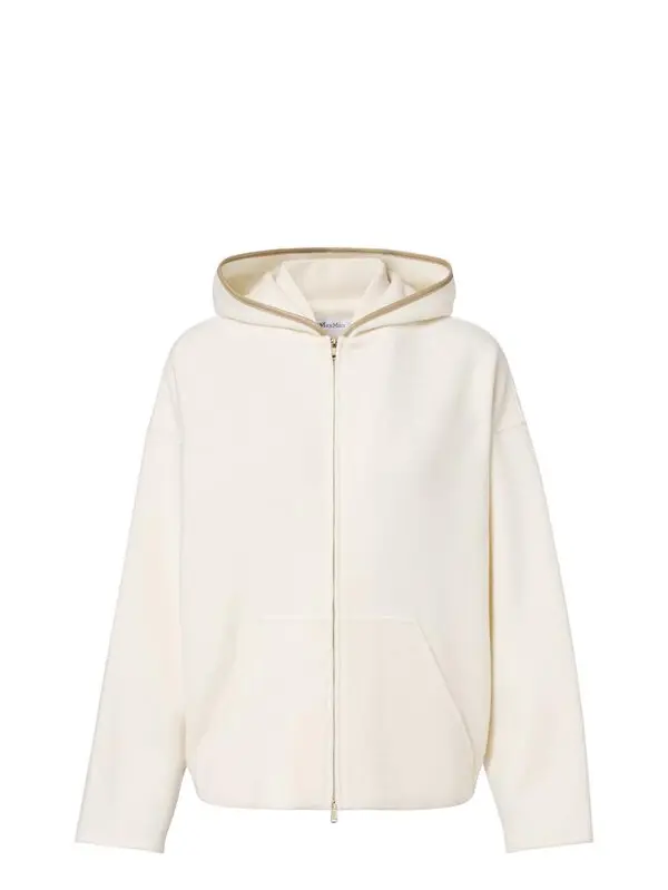 Max Mara Wool And Cashmere-blend Hoodie - White