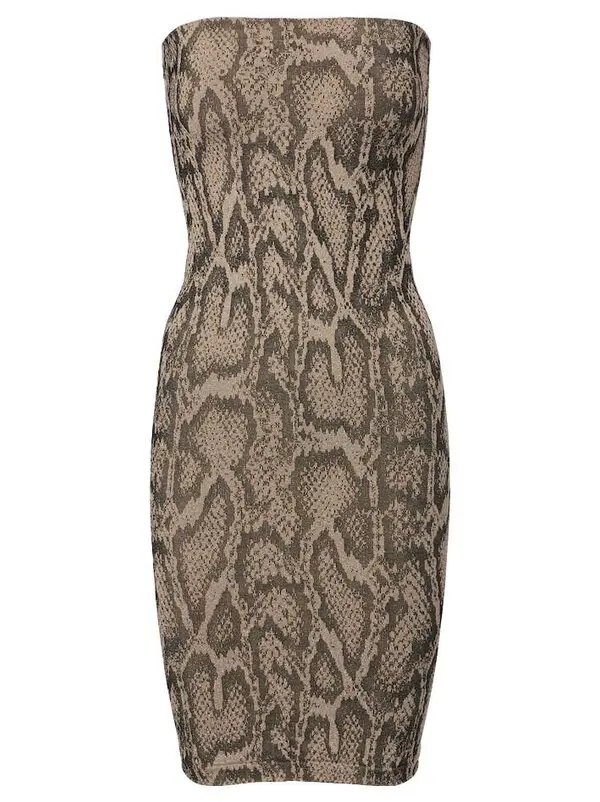 Wolford Snake-print Jacquard Minidress - Brown