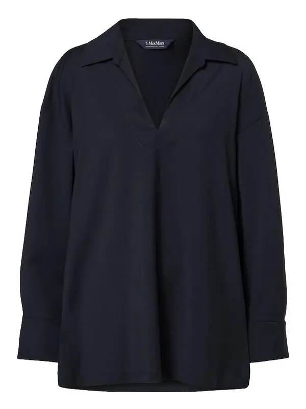 Max Mara Virgin Wool Blouse - Blue