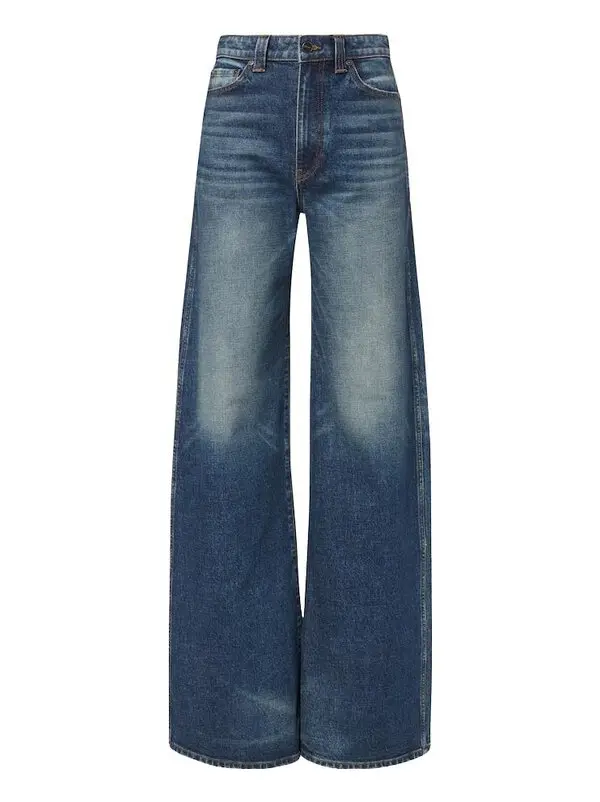 Khaite Dano Faded Wide-leg Jeans - Blue