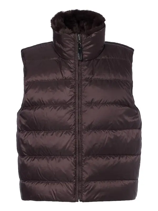 Max Mara Zip-up Puffer Vest - Brown
