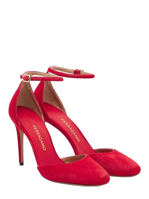 FERRAGAMO Maily Calf Hair Pumps - Red