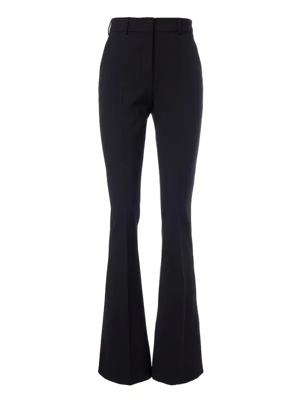 Sportmax Wool-blend Flared Pants - Black
