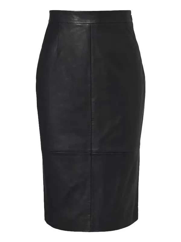 Altuzarra Hank Leather Pencil Skirt - Black