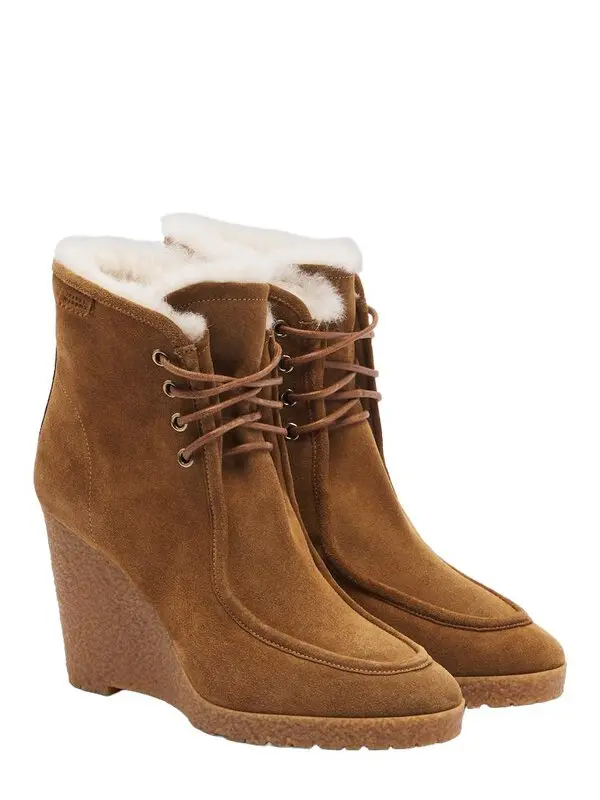 Isabel Marant Étoile Cylia Suede Wedge Ankle Boots - Brown