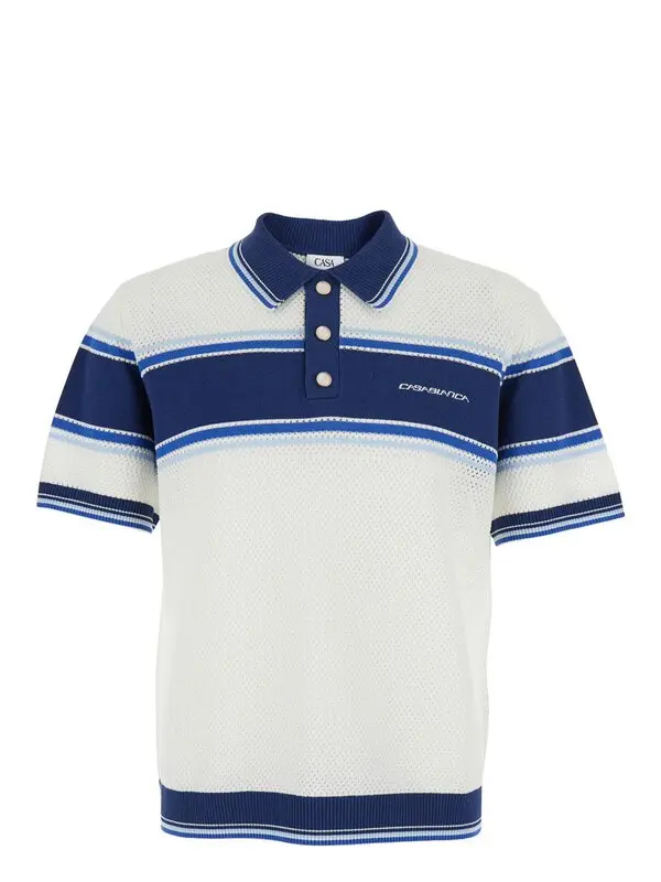 Casablanca Mesh Stripe Polo - Multicolor