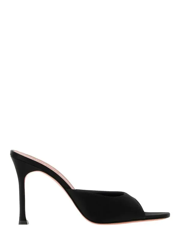 Amina Muaddi Satin Alexa Mules - Black