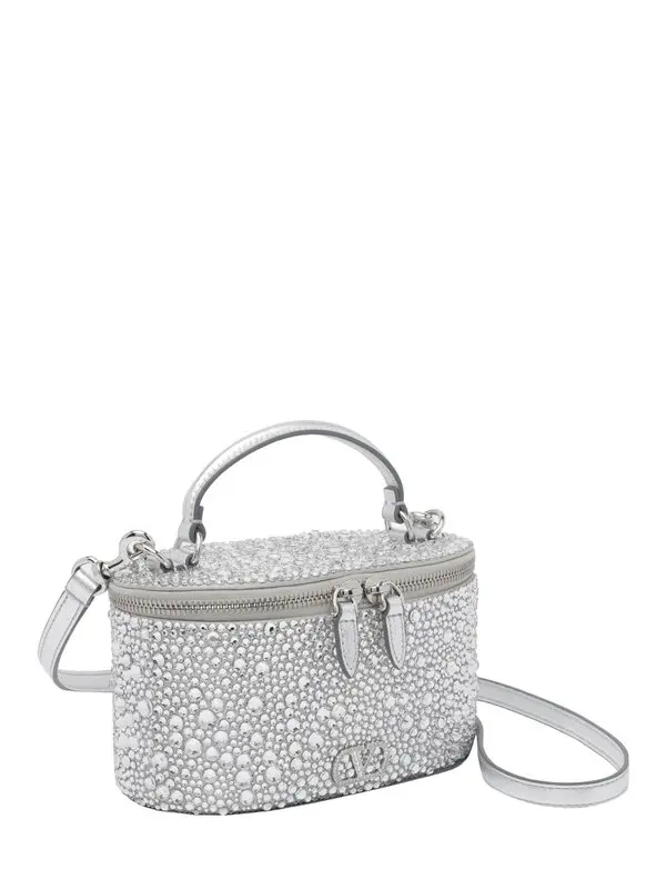 Valentino Garavani Vlogo Signature Mini Vanity Bag - Silver