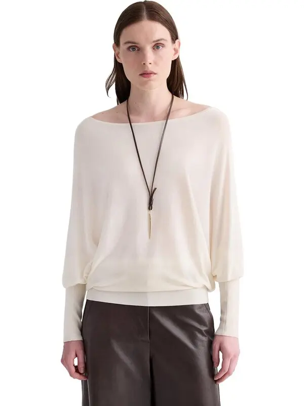 TWP Landslide Sweater In Viscose Silk - Ivory
