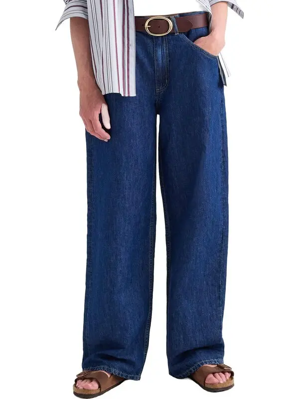 TWP Song Sung Blue Jean In Linen Cotton Denim - Dark Stone