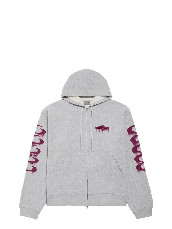 Balenciaga Wet Brush Oversized Zip-up Hoodie - Grey