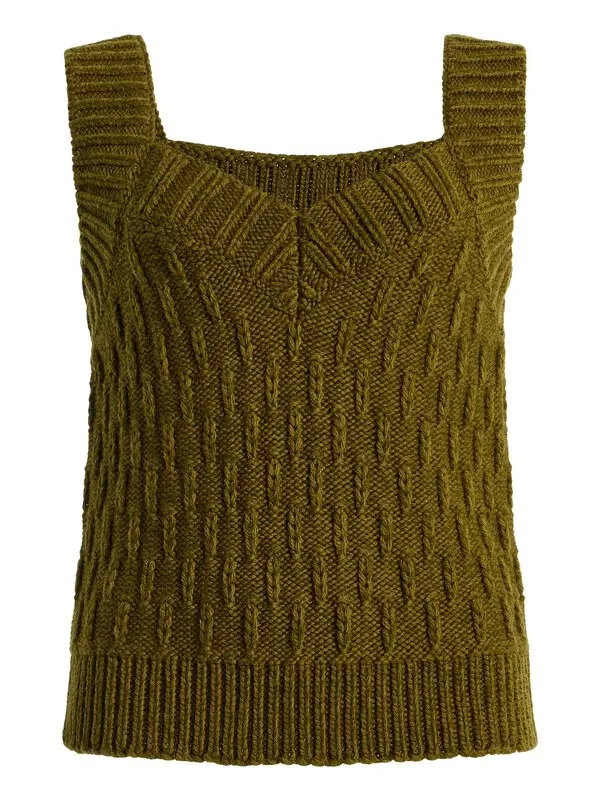 Prada Alpaca Knit Tank Top - Green