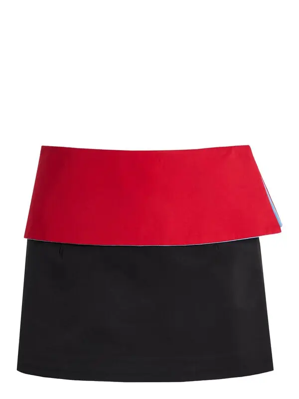 LII Fold-over Crepe Mini Skirt - Black