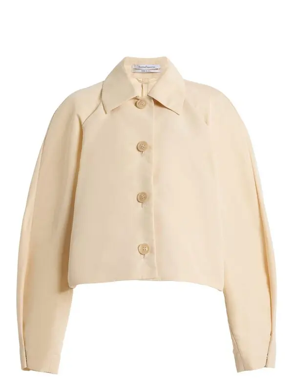 Another Tomorrow Short Balmacaan Jacket - Tan