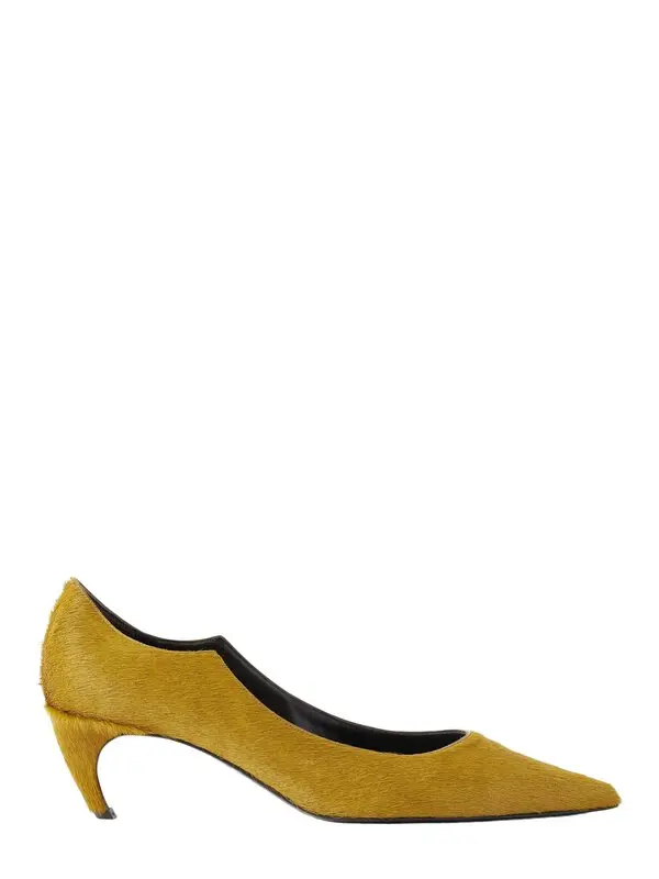 Khaite Valerie 55 Calf Hair Pumps - Chartreuse