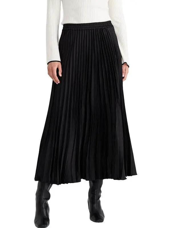 BRAVE+TRUE Alias Pleated Maxi Skirt - Black