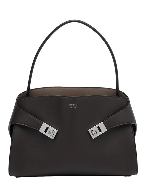 FERRAGAMO Medium Hug Soft Shoulder Bag - Brown