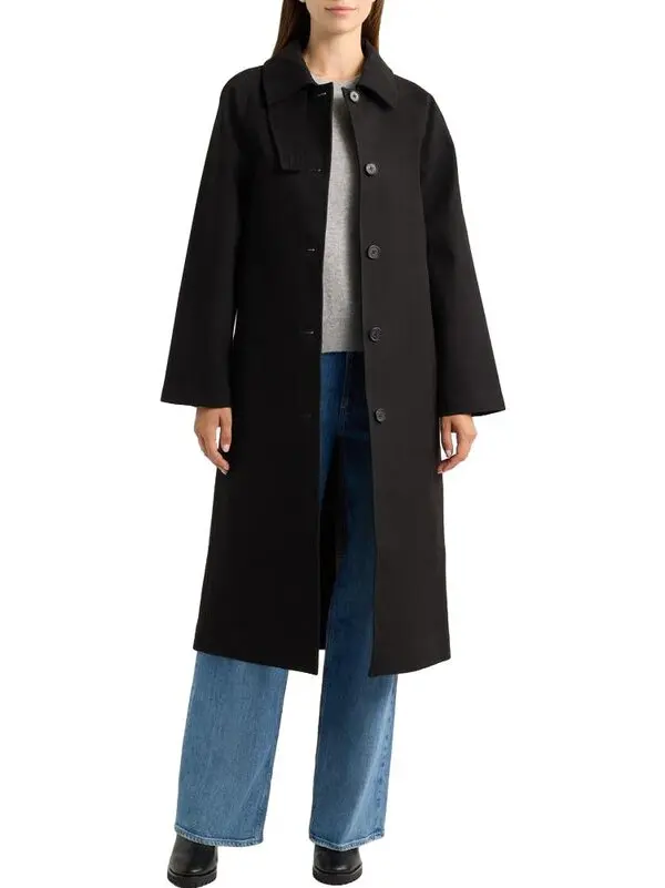 Bernardo Long Bonded Raincoat - Black