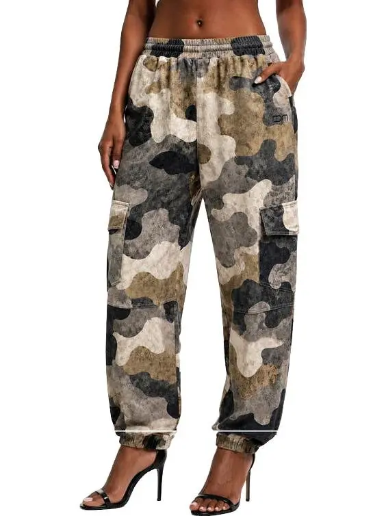 DAI MODA Camo Cargo Joggers - Black