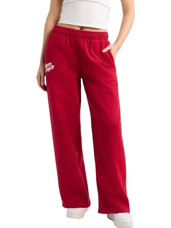 HAPPY CAMP3R Apple Puff Series Sweatpants - Deep Red