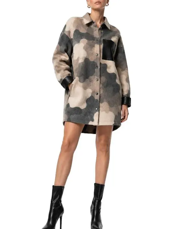 DAI MODA Camo Coat Dress - Black