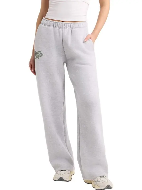 HAPPY CAMP3R Puff Series Wide Leg Sweatpants - Heather Gray