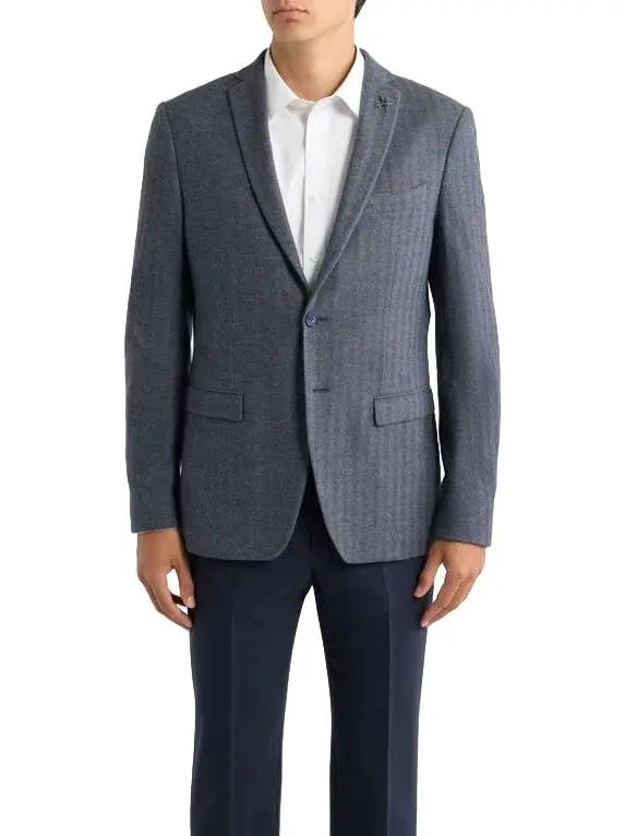 John Varvatos Varick Herringbone Sport Coat - Blue