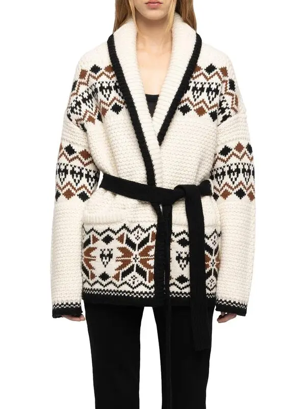 Zadig&Voltaire Erra Tie Waist Wool & Cashmere Cardigan - Vanille