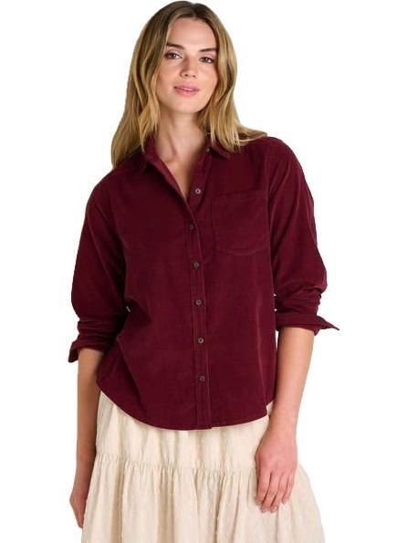TOAD & CO Cattail Cord Long Sleeve Shirt - Port