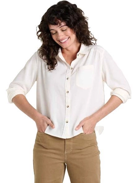 TOAD & CO Manzana Boxy Long Sleeve Shirt - Egret