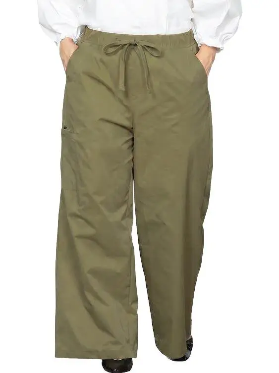 STANDARDS & PRACTICES Wide Leg Parachute Pants - Olive