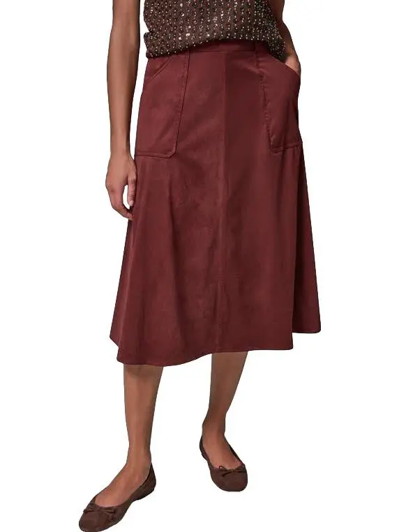 Donna Karan New York Faux Suede Patch Pocket Skirt - Blk Cherry