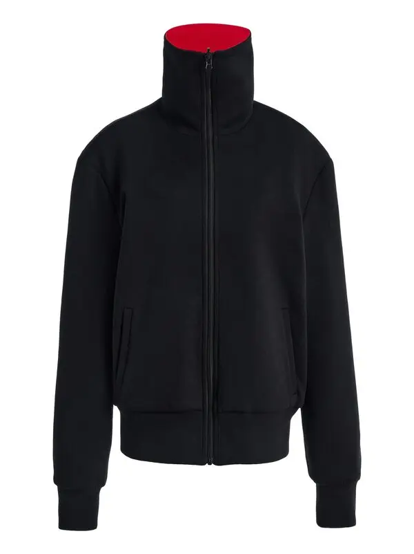 LII Reversible High-neck Jersey Jacket - Black