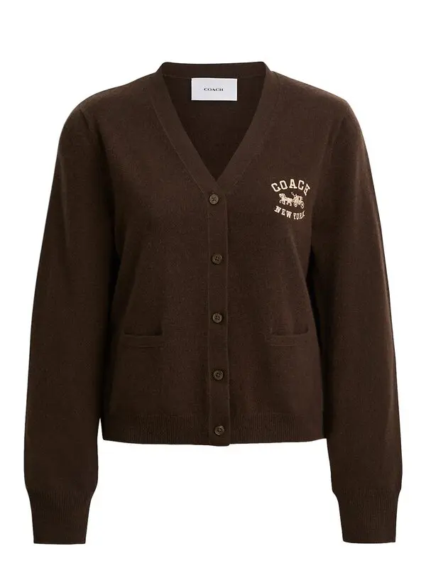 COACH Fine Cashmere Cardigan - Brown