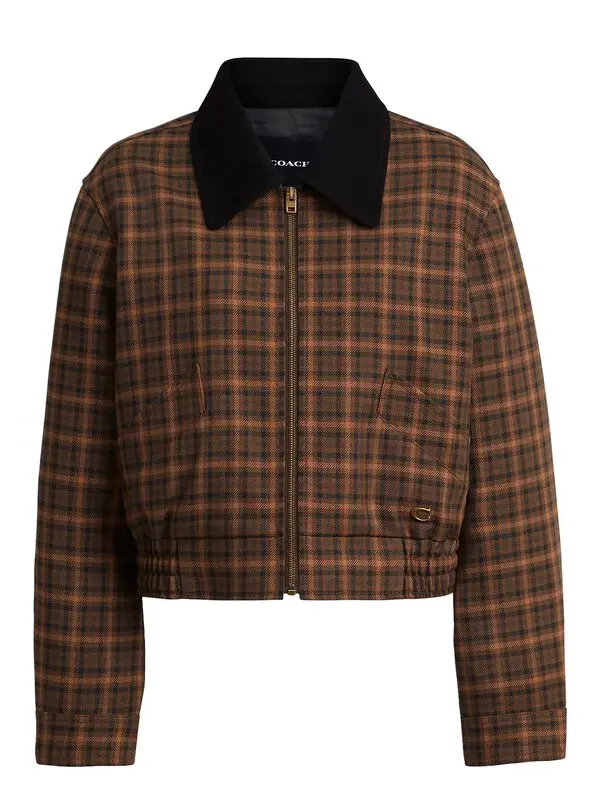 COACH Cropped Boxy Blouson - Chocolate Multi