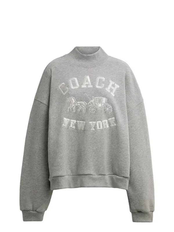 COACH Horse And Carriage Mockneck Sweatshirt - Grey