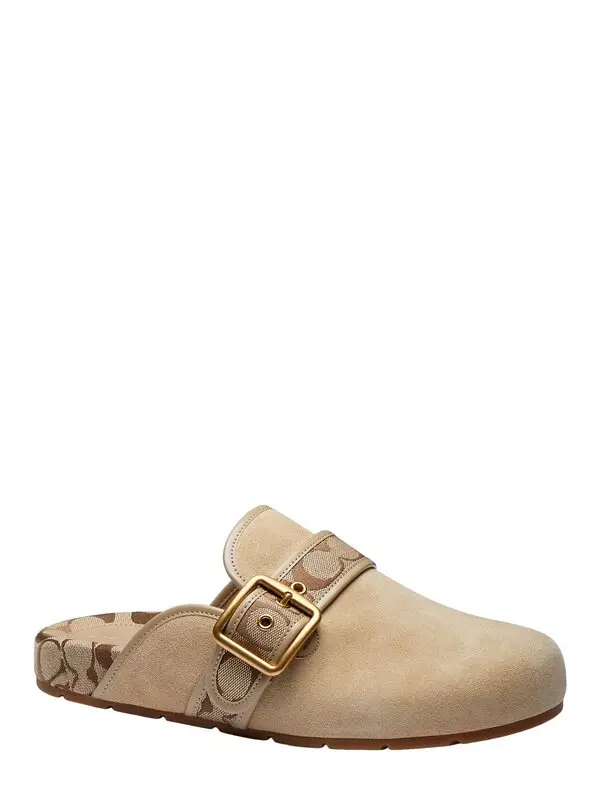 COACH Archival Buckle Clog With Signature Jacquard - Oat