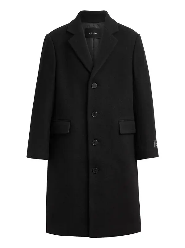 COACH Long Wool Coat - Black