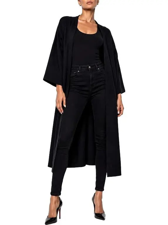 DAI MODA Open Sweater Duster - Black