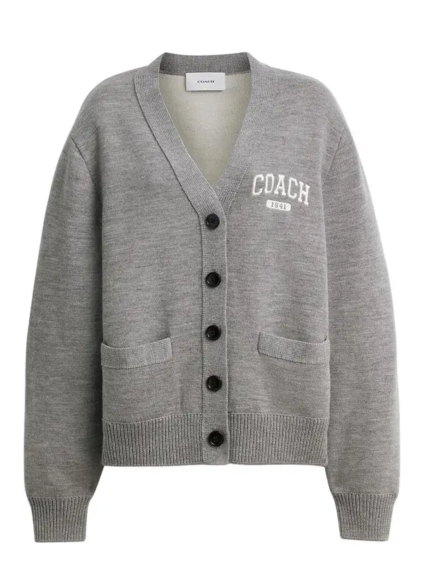 COACH OUTLET Double Faced Button Down Cardigan - Heather Grey