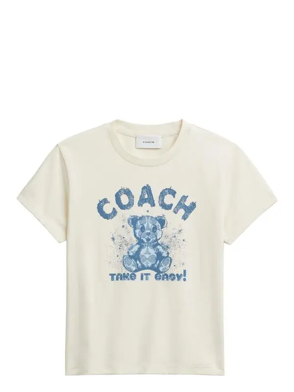 COACH OUTLET Teddy Shrunken T-shirt - Cream