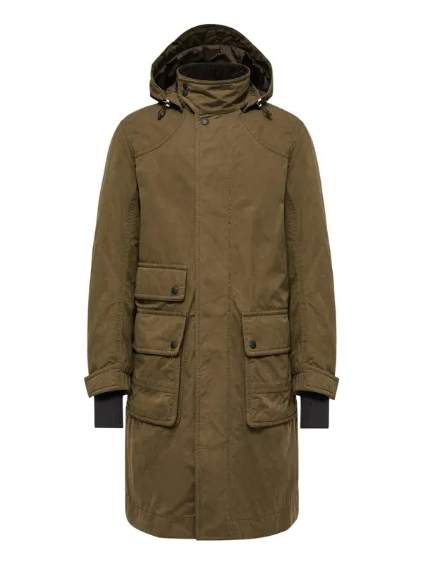 Moncler Allaine Long Padded Hooded Canvas Parka - Green