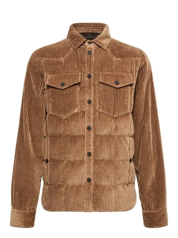 Moncler Gelt Corduroy Down Shirt Jacket - Brown