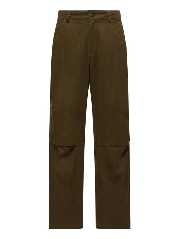 Moncler Straight Leg Cotton Pants - Green