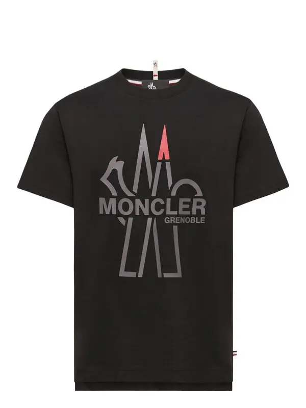 Moncler Logo Cotton T-shirt - Black