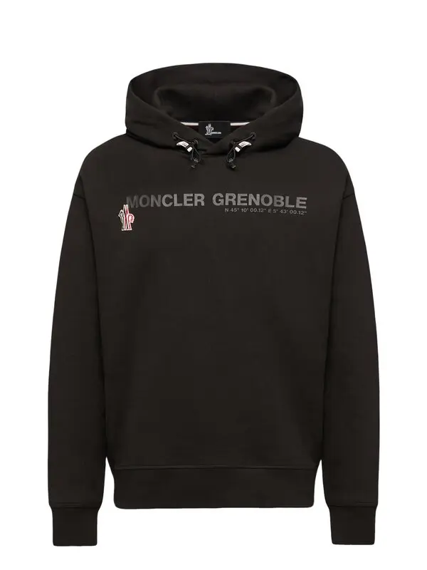 Moncler Coordinates Logo Cotton Hoodie - Black