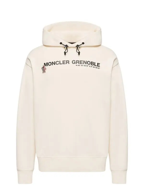 Moncler Coordinates Logo Cotton Hoodie - White