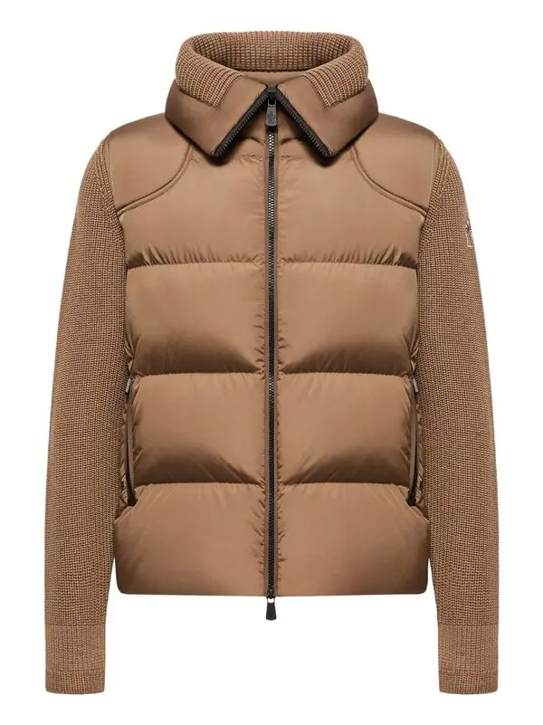 Moncler Padded Wool Zip-up Cardigan - Brown